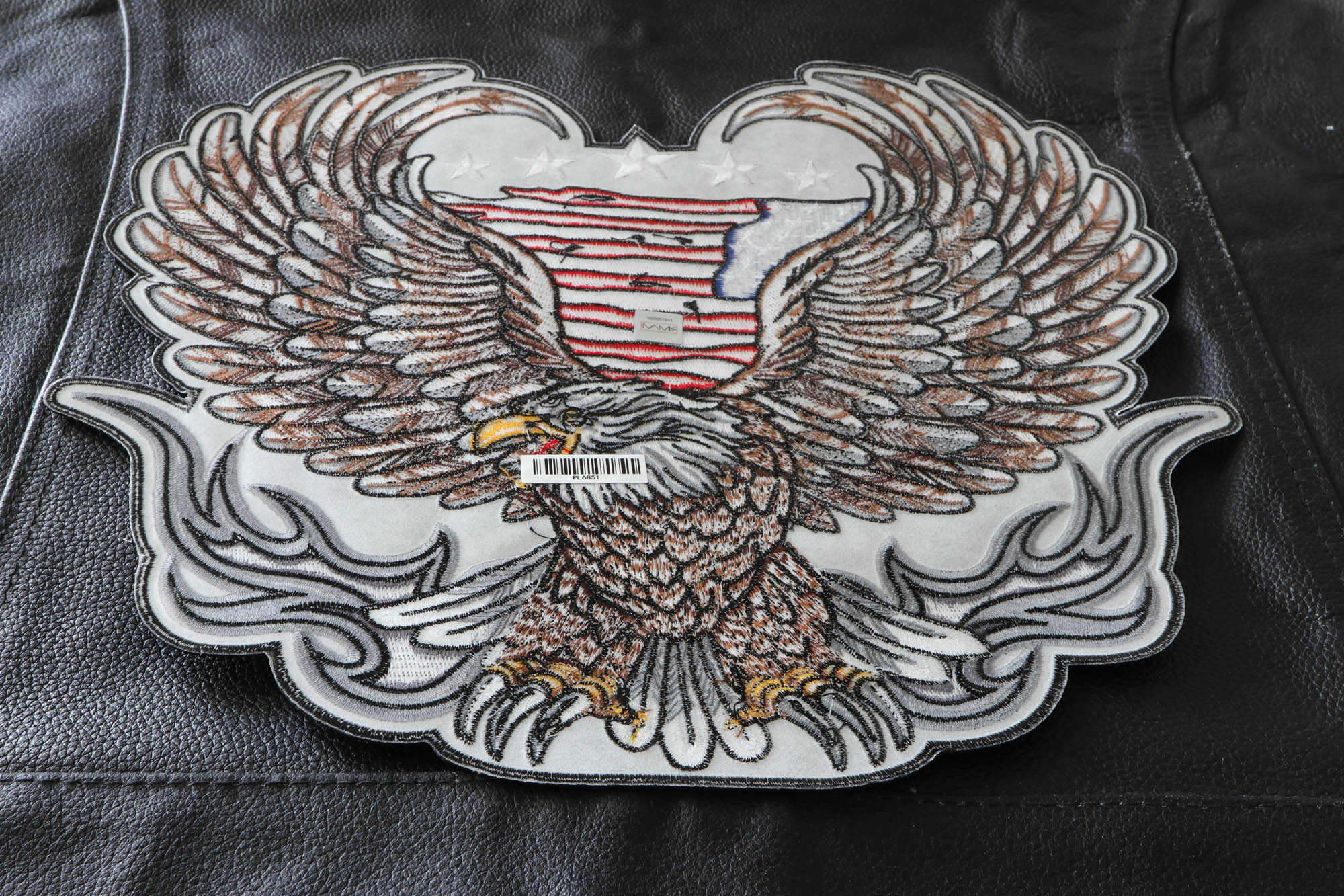 Large Eagle Vest Back Patch with US Flag by Ivamis Patches