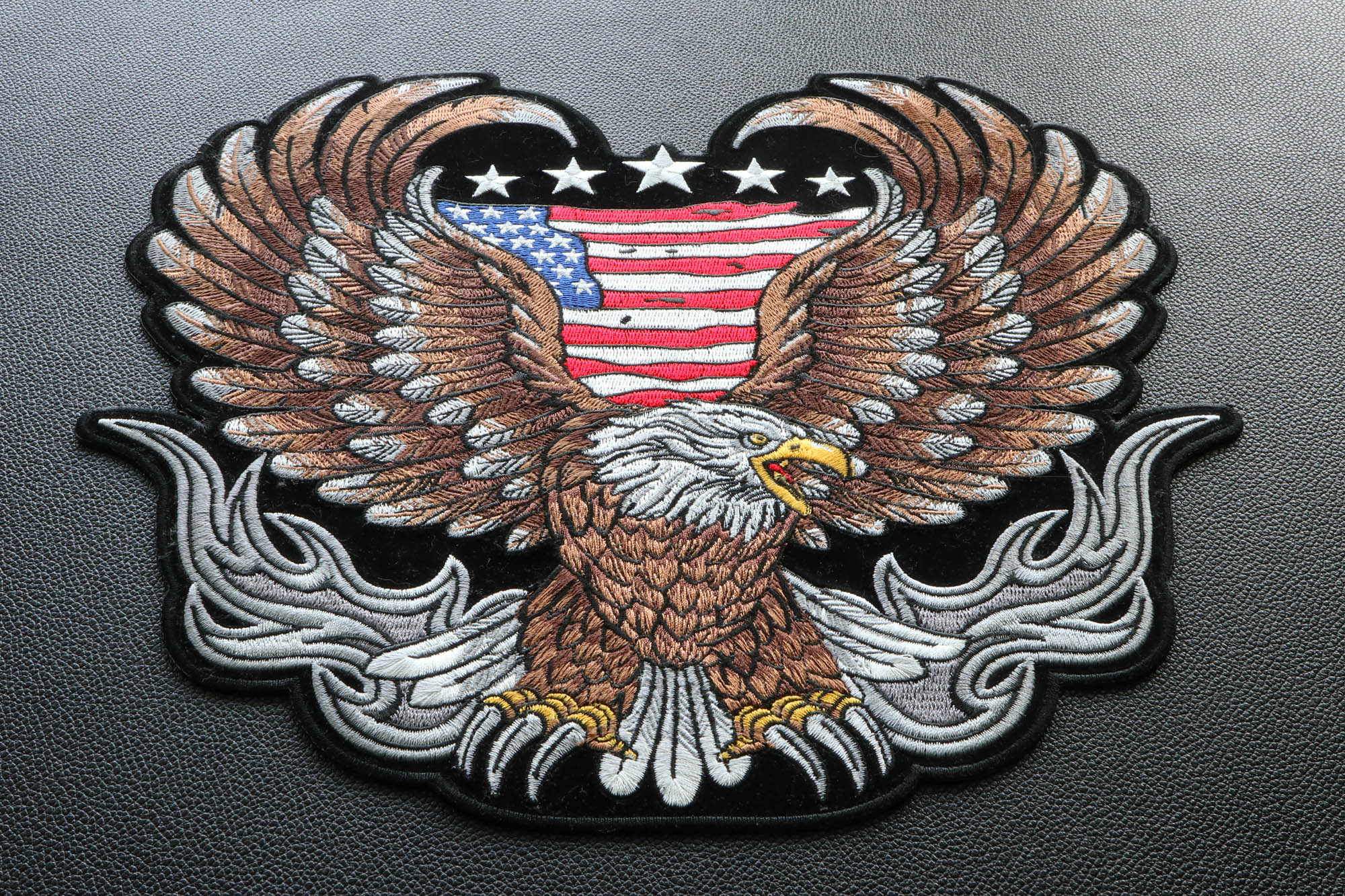 Large Eagle Vest Back Patch with US Flag by Ivamis Patches