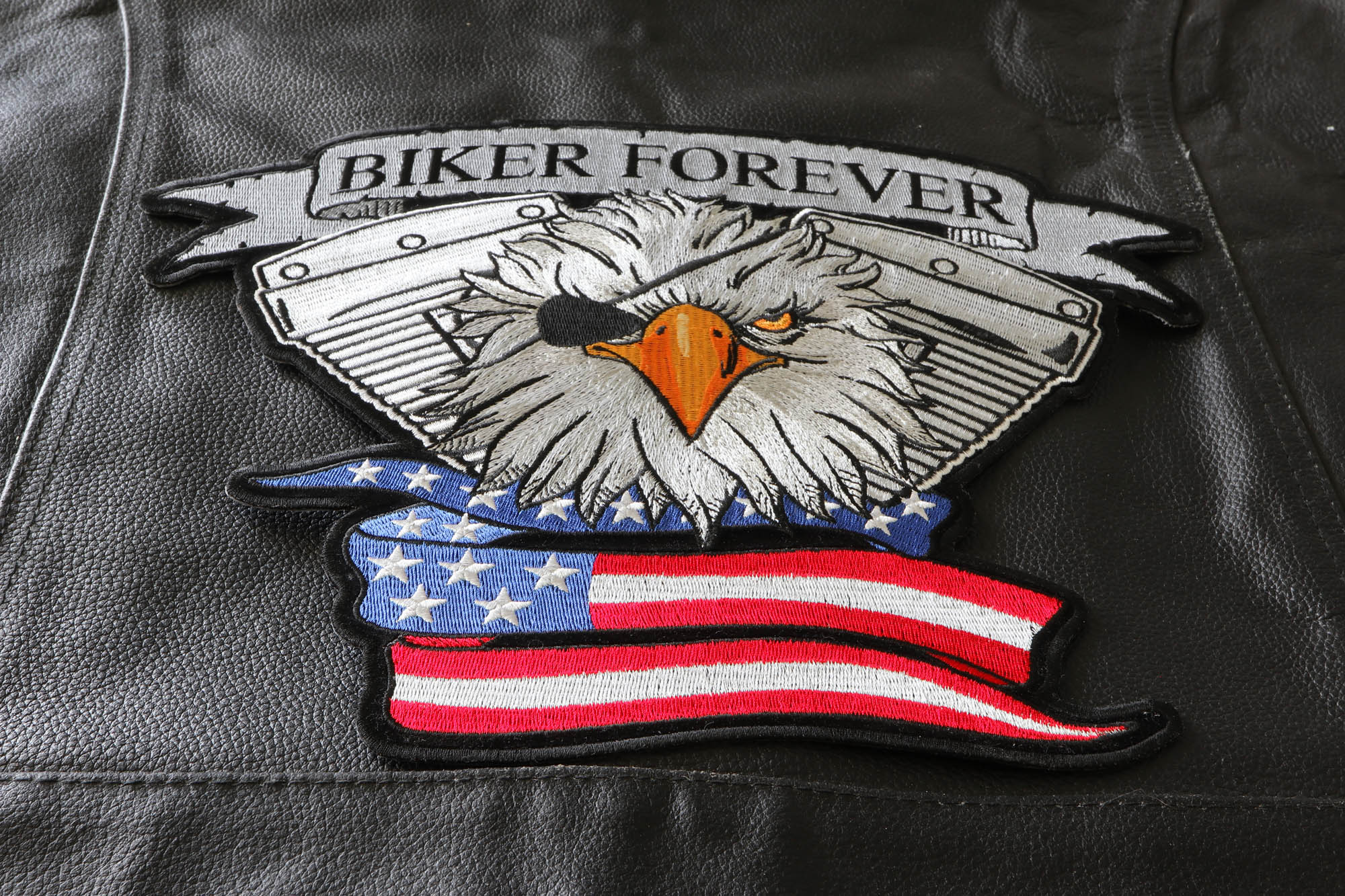 Biker Forever Eye Patch Eagle Patch, Large Biker Back Patches for ...