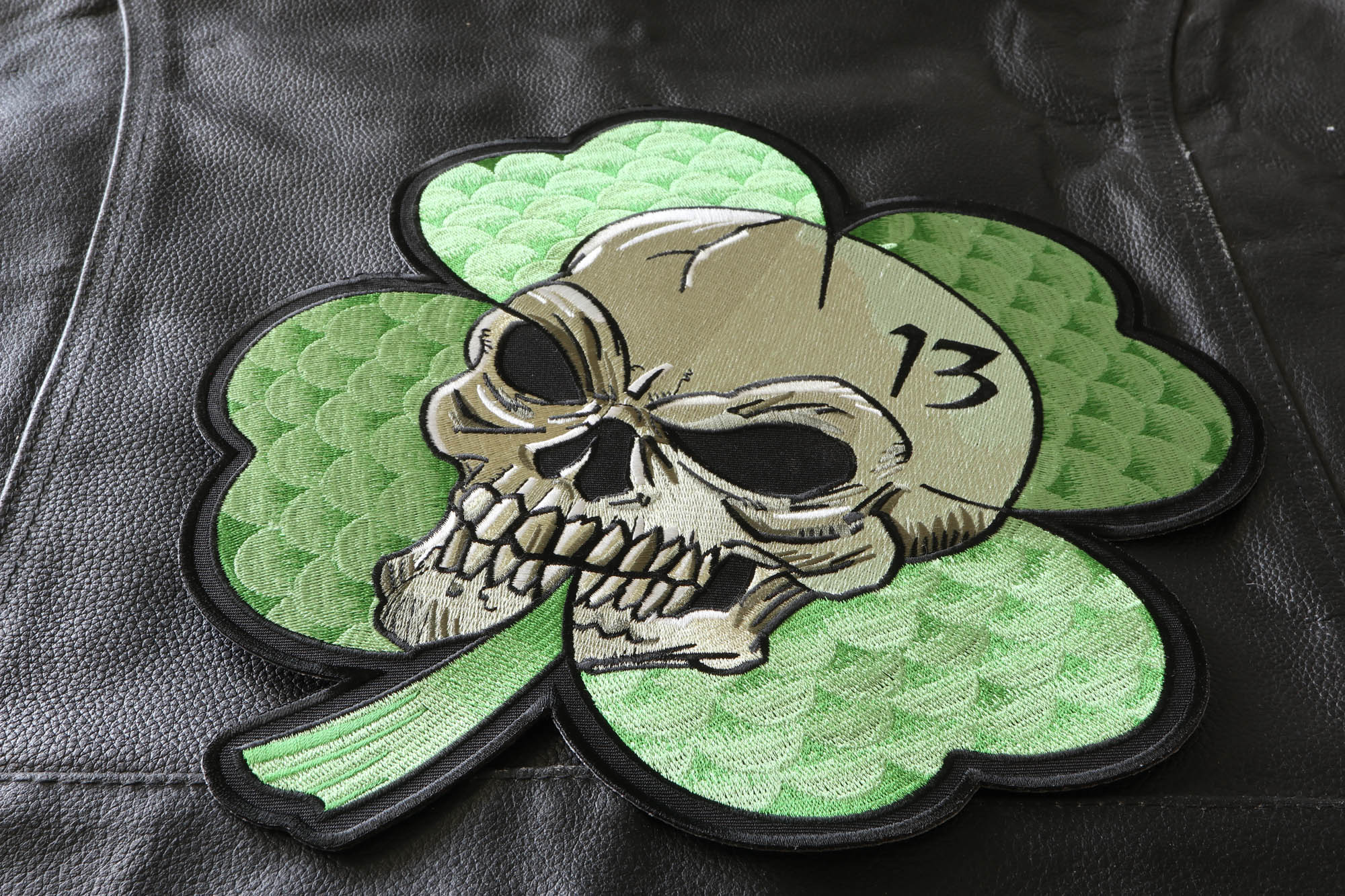 Clover Skull Patch, Large Skull Patches by Ivamis Patches