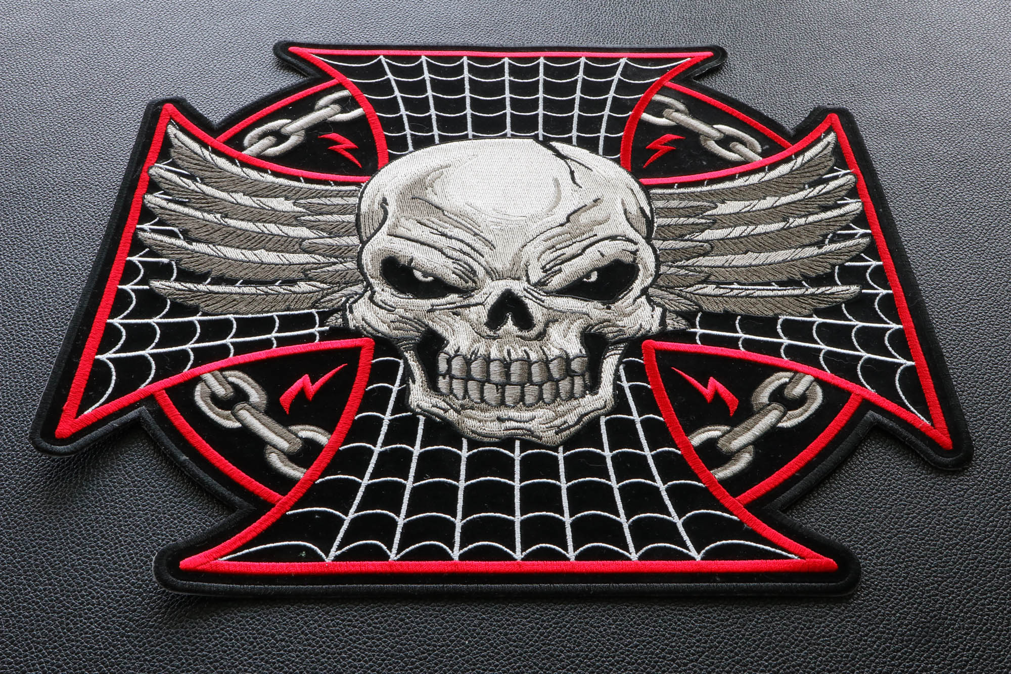 Maltese Skull Patch Large Skull Patches For Biker Jackets By Ivamis