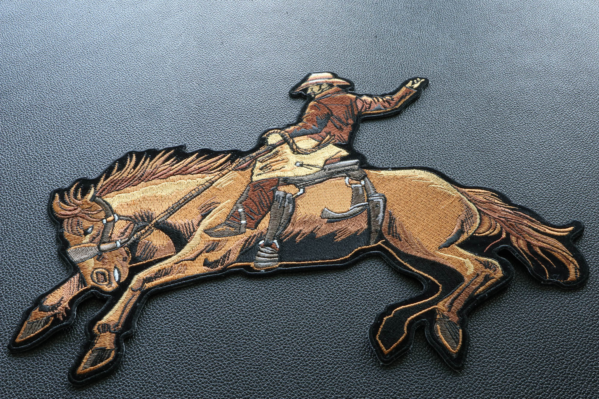 Cowboy on Horse Patch, Large Animal Patches for Jackets by Ivamis Patches