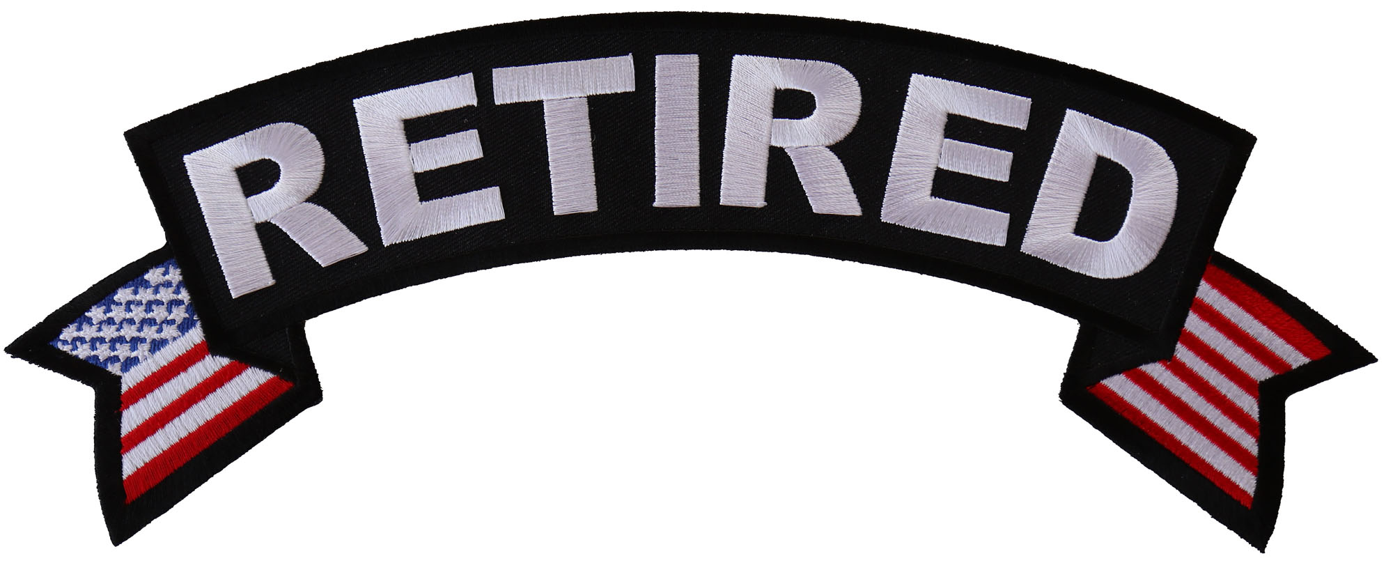 Retired Patch, US Flag Large Rocker Patch by Ivamis Patches