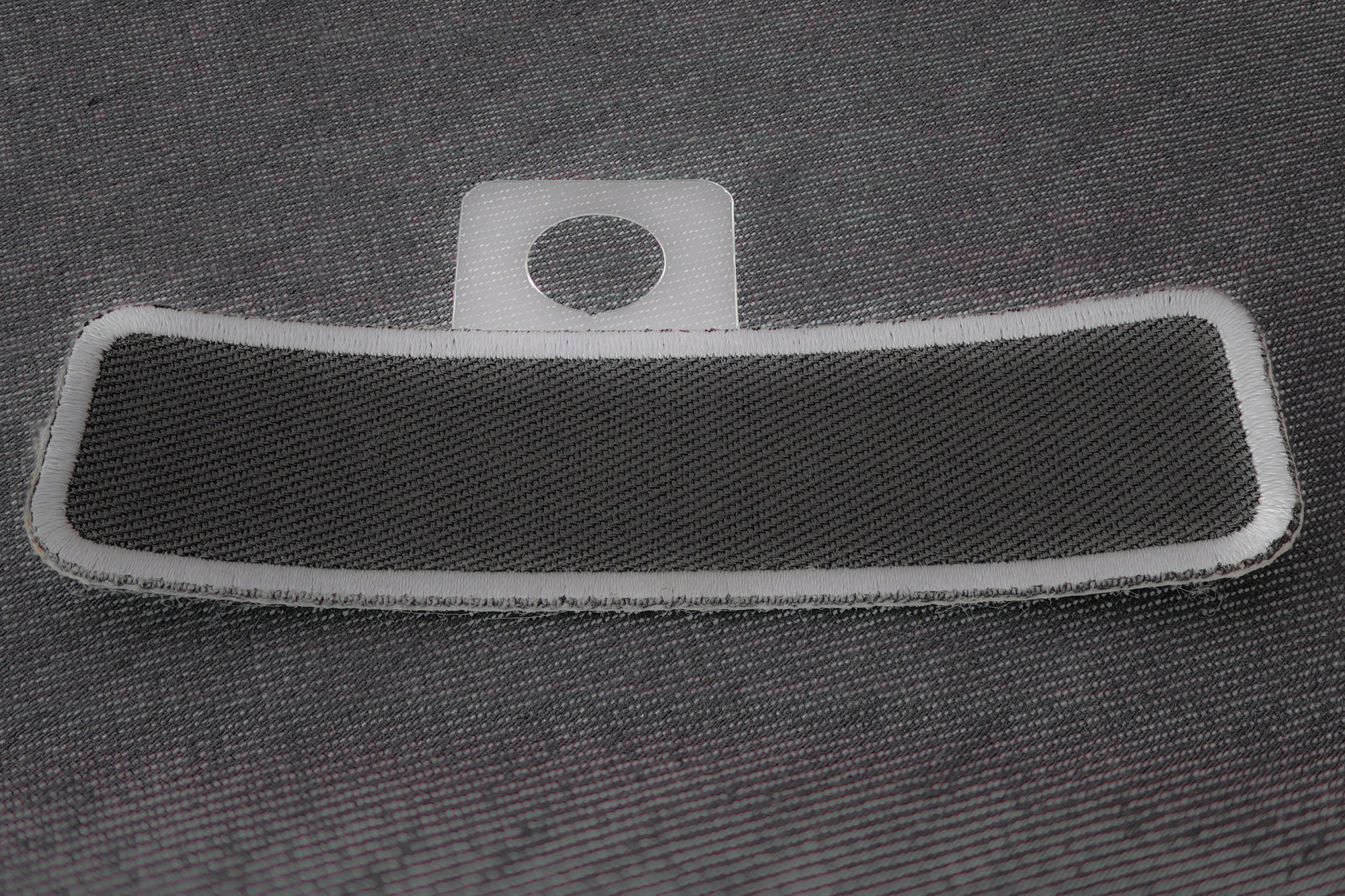 Blank Name Tag Patch Gray Border | Embroidered Patches by Ivamis Patches