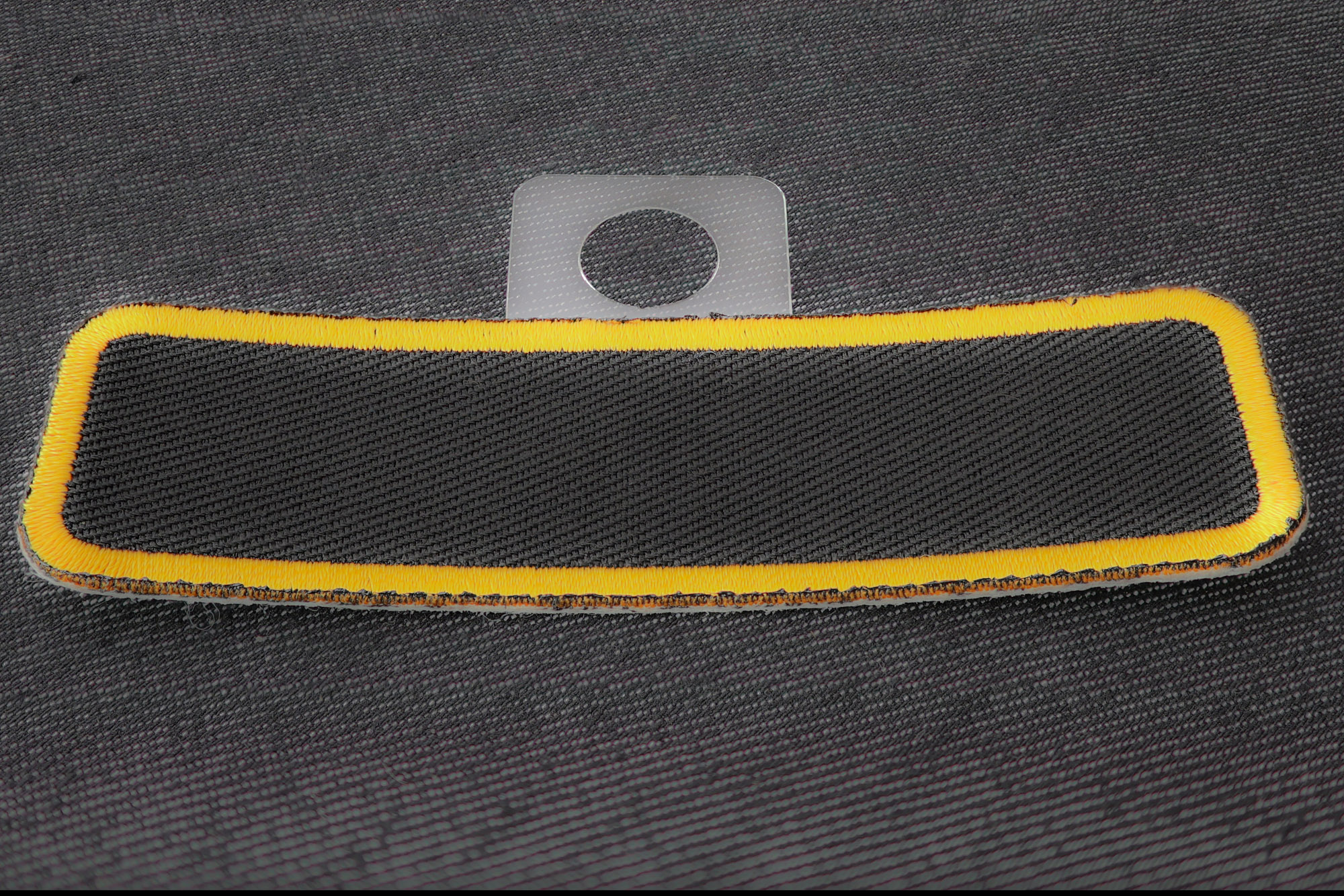 Blank Name Tag Patch Yellow Border | Embroidered Patches by Ivamis Patches