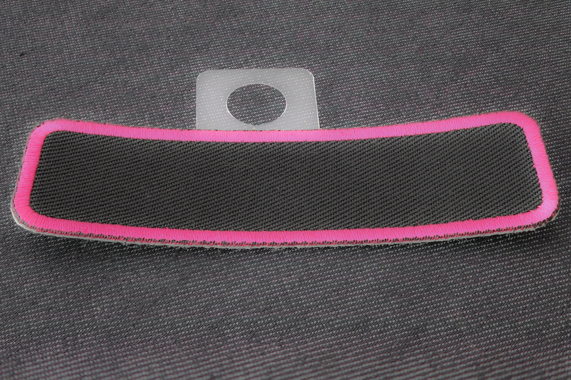 Blank Name Tag Patch Pink Border | Embroidered Patches by Ivamis Patches