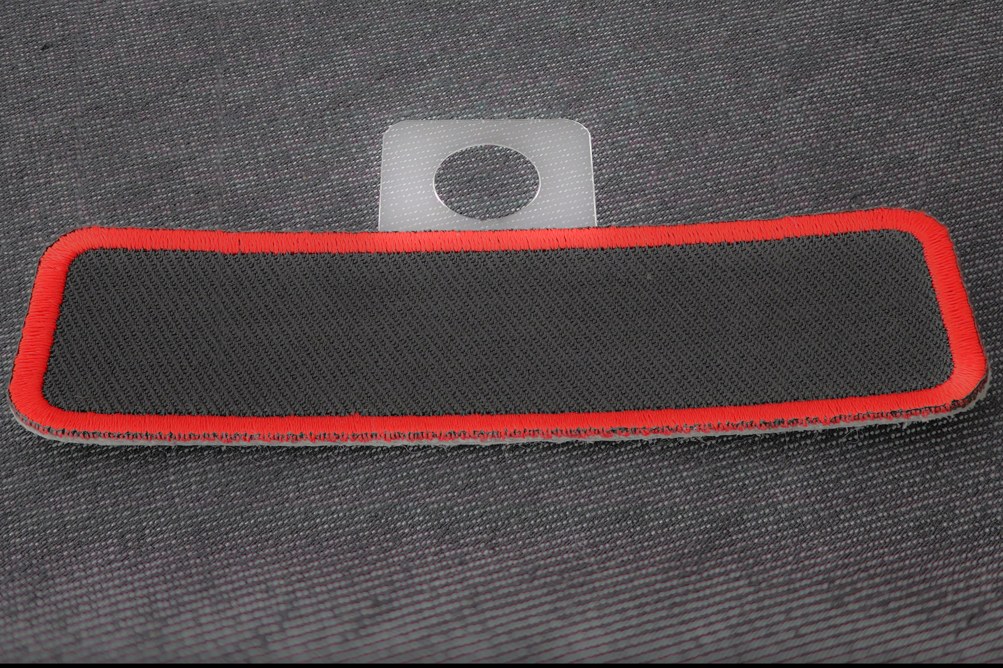 Blank Name Tag Patch Red Border | Embroidered Patches by Ivamis Patches