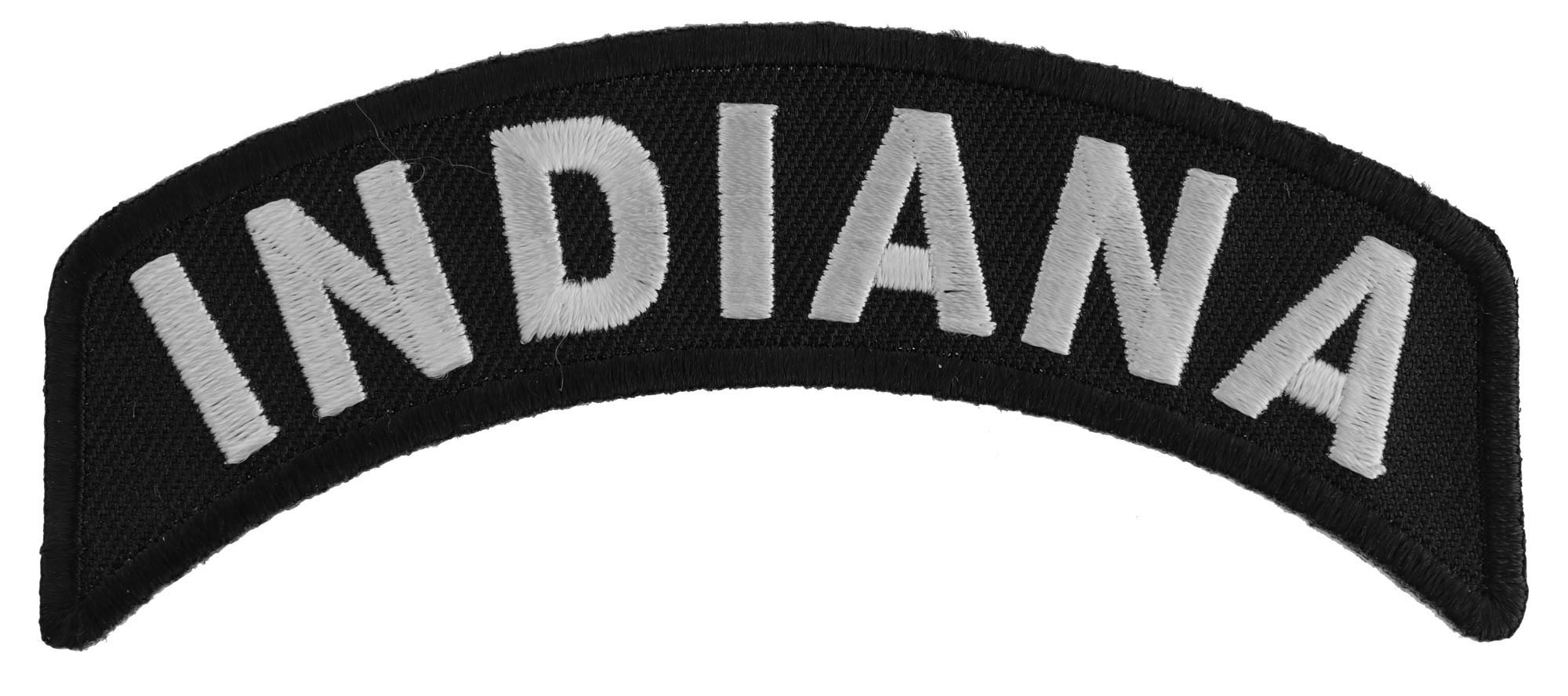 Indiana State Embroidered Small Iron On Rocker Patch by Ivamis Patches