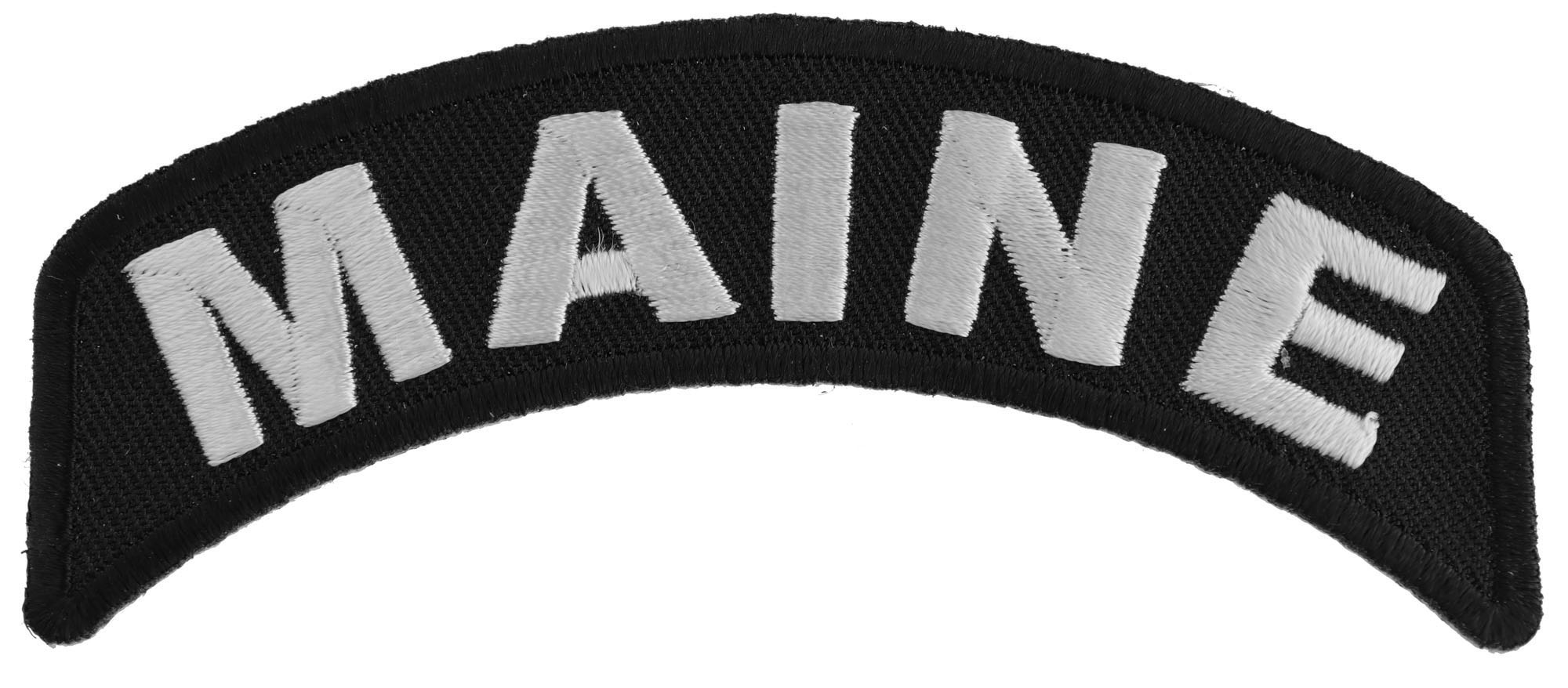 Maine State Embroidered Small Iron On Rocker Patch by Ivamis Patches