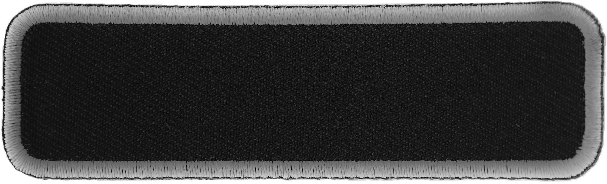 Blank Name Tag Patch Gray Border | Embroidered Patches by Ivamis Patches