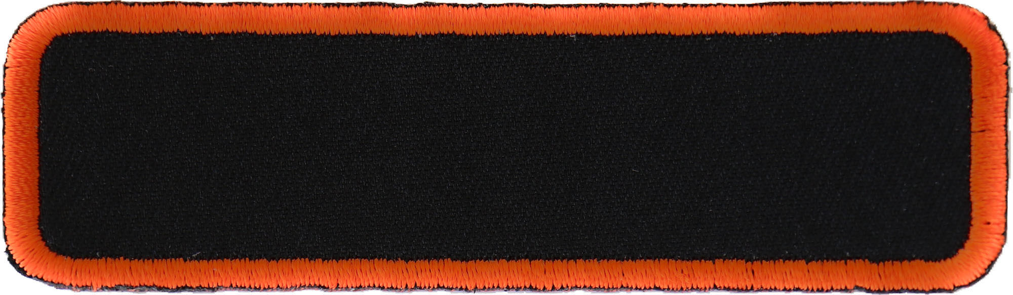 Blank Name Tag Patch Orange Border | Embroidered Patches by Ivamis Patches