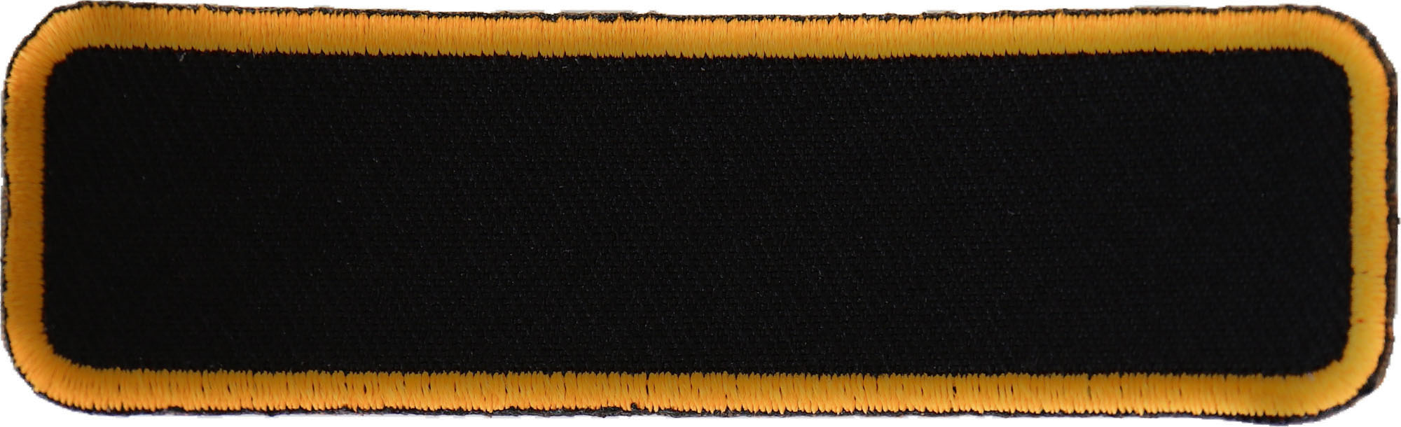 Blank Name Tag Patch Yellow Border | Embroidered Patches by Ivamis Patches