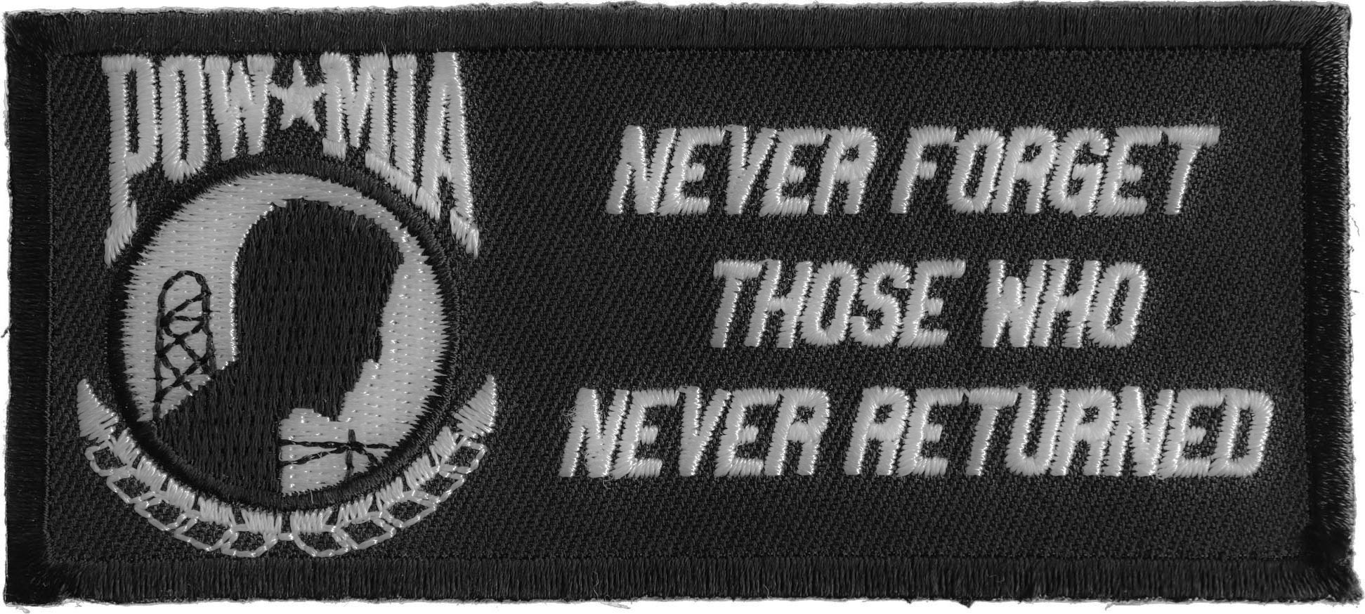Never Forget Those Who Never Returned POW MIA Patch, Patriotic Patches ...