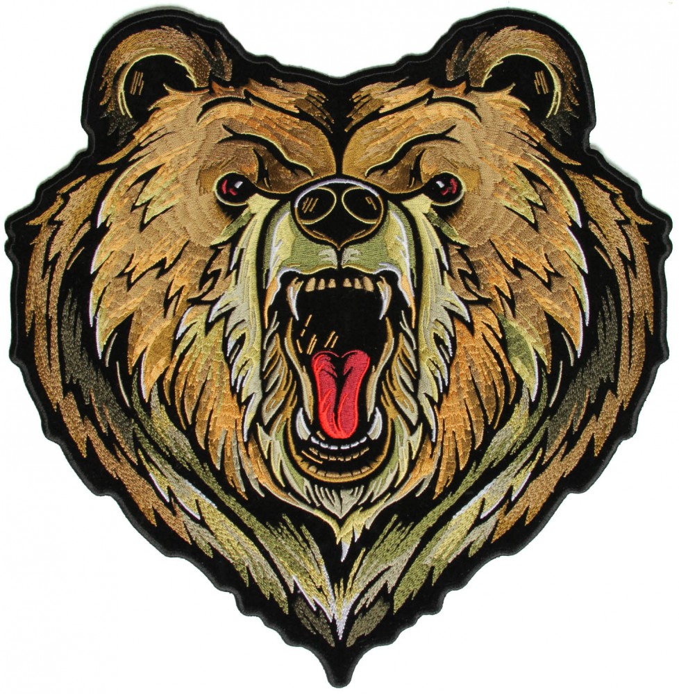 Grizzly Bear Large Back Patch | Wild Animal Patches -TheCheapPlace