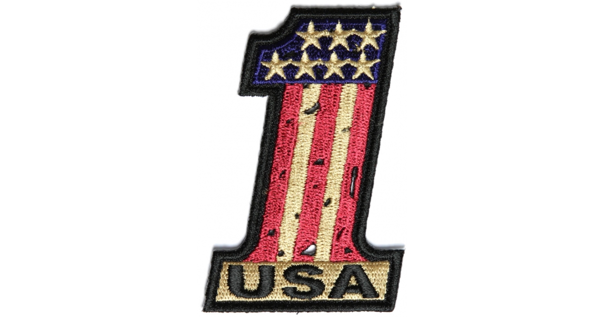 Number 1 USA Vintage Flag and Stars Patch | Vintage US Flag Patches ...
