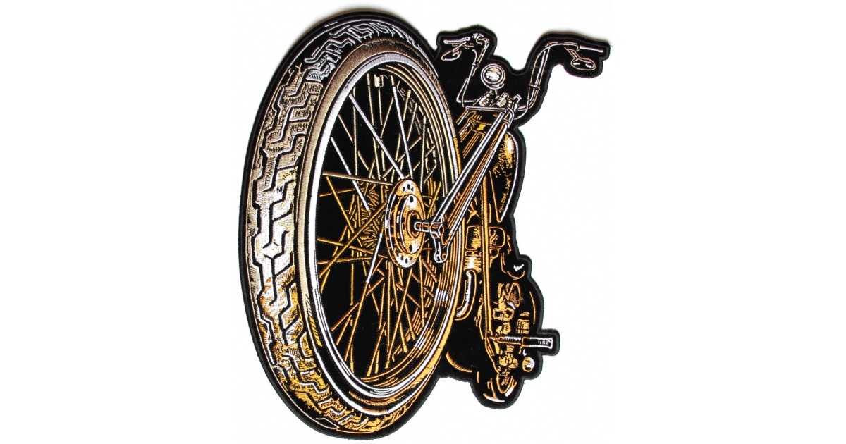 Big Wheel and Spokes Motorcycle Back Patch | Biker Patches -TheCheapPlace