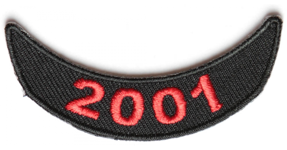 2001 Lower Year Rocker Patch In Red by Ivamis Patches