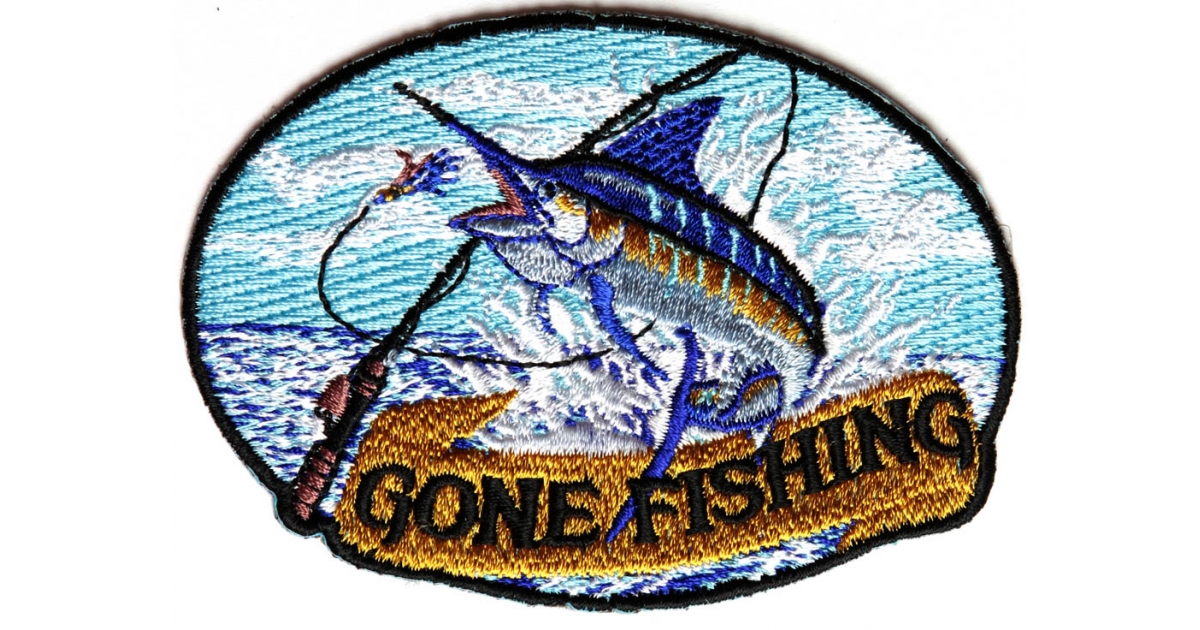 Marlin Gone Fishing Small Patch | Wild Animal Patches -TheCheapPlace