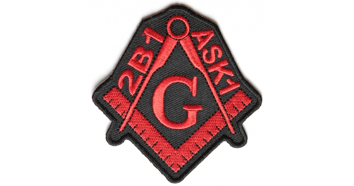 2B1 ASK1 Free Mason Black and Red Patch | Patriotic Patches -TheCheapPlace