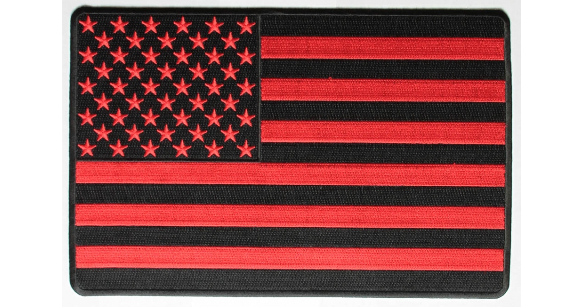 Black and Red American Flag, 9 Inch Large Back Patch | American Flag ...