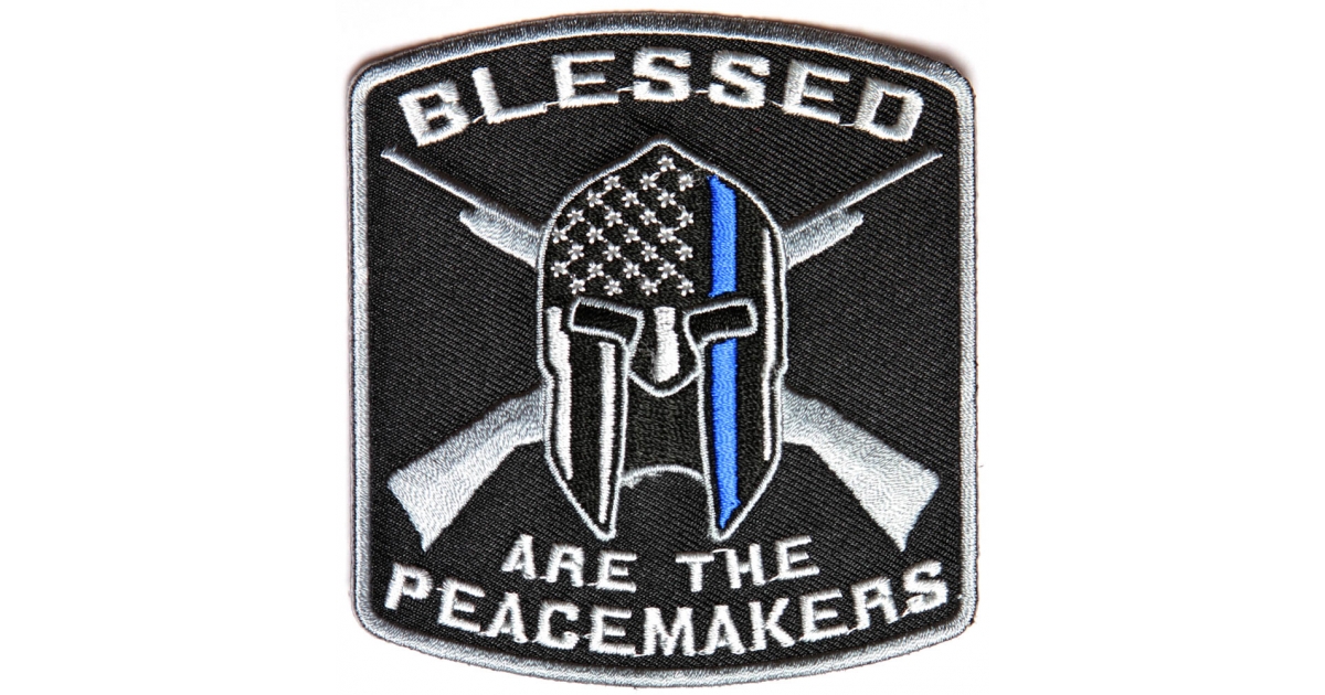 Blessed Are The Peacemakers Thin Blue Line Patch For Law Enforcement | Police Patches -TheCheapPlace