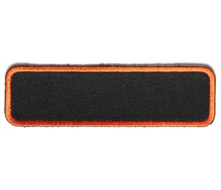 Blank Name Tag Patch Orange Border | Blank Patches -TheCheapPlace