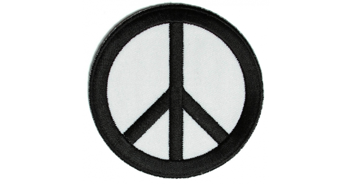 Peace Sign Patch Black On White | Peace Patches -TheCheapPlace
