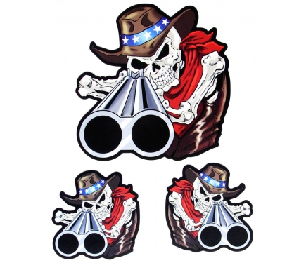 Cowboy Skull Shotgun Barrel Sticker by Ivamis Patches