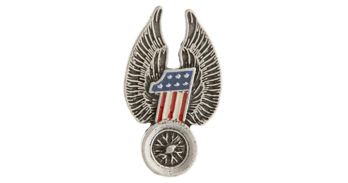 No 1 USA Winged Wheel Pin | Biker Pins - TheCheapPlace