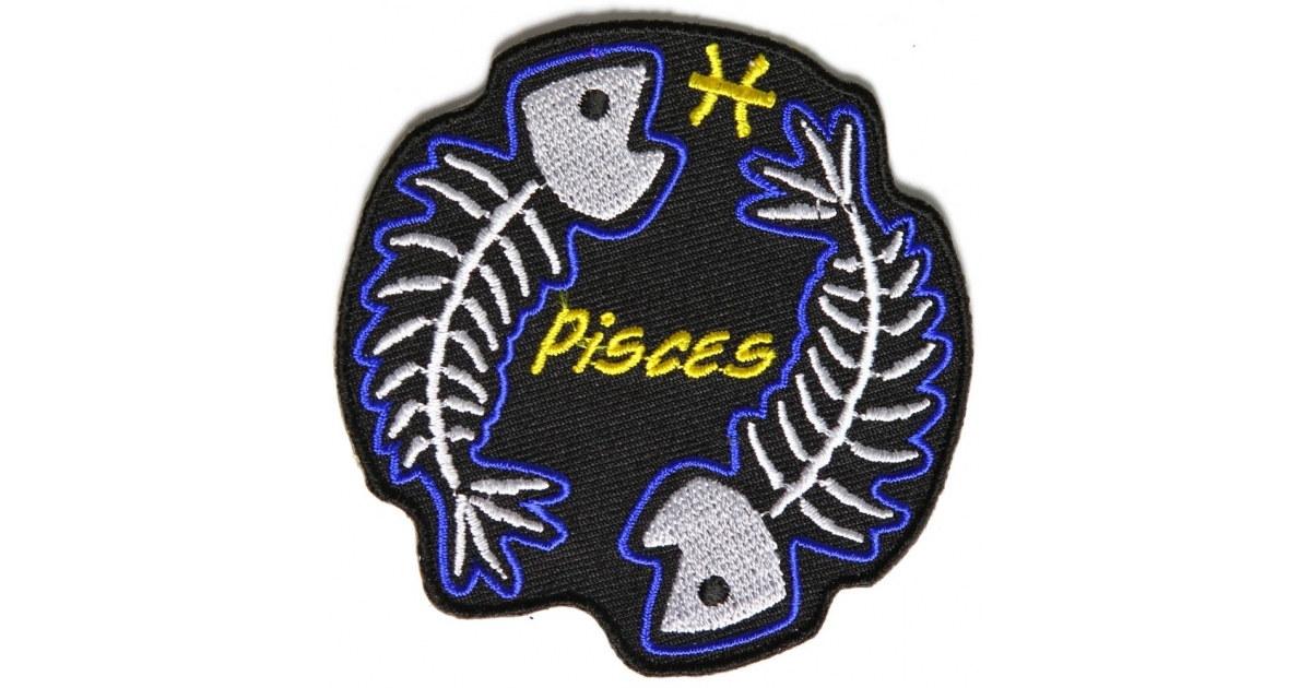 Pisces Skull Zodiac Sign Patch | Zodiac Sign Patches -TheCheapPlace