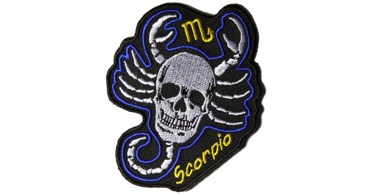 Scorpio Skull Zodiac Sign Patch | Zodiac Sign Patches -TheCheapPlace
