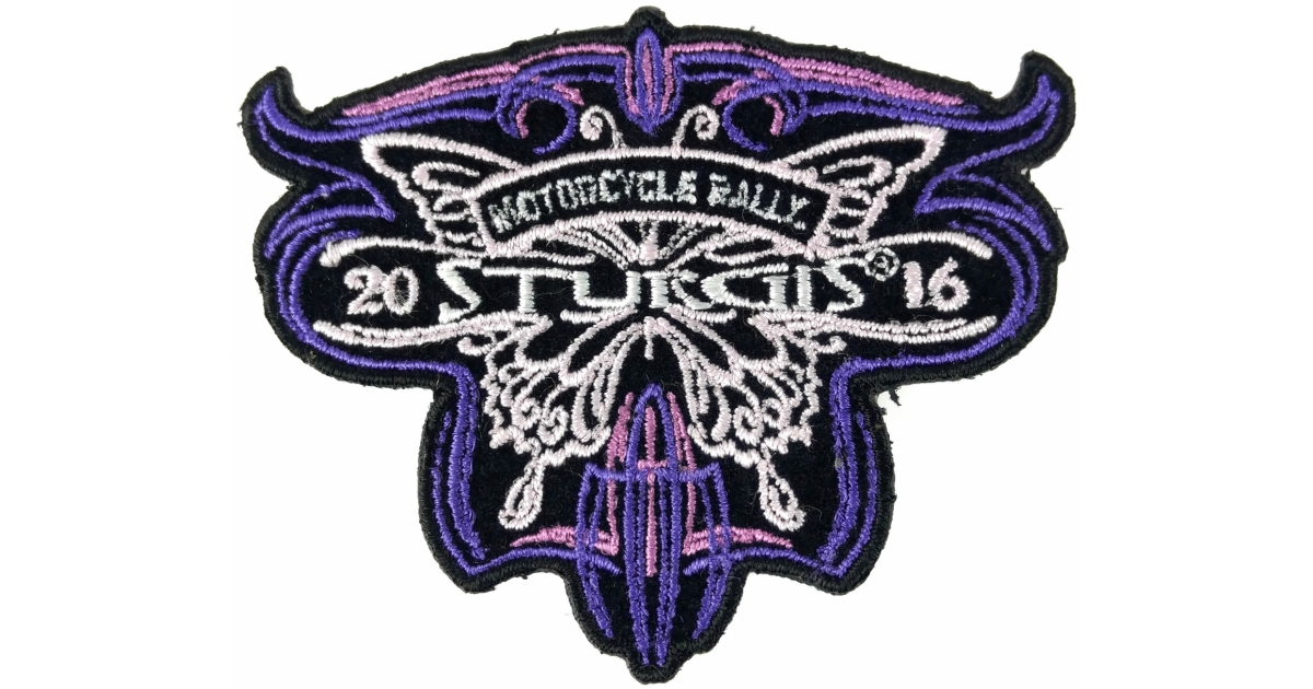 Sturgis 2016 Motorcycle Rally Patch Purple Butterfly by Ivamis Patches