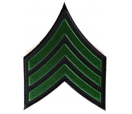 Sergeant Chevron Green Black Patch - TheCheapPlace