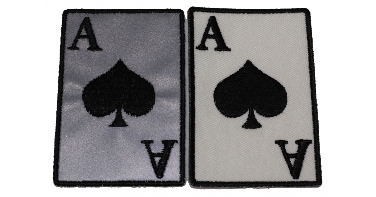 Ace Of Spades Patches Black White and Reflective 2 Patch Deal by Ivamis ...