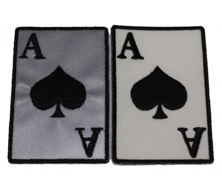 Ace Of Spades Patches Black White and Reflective 2 Patch Deal by Ivamis ...