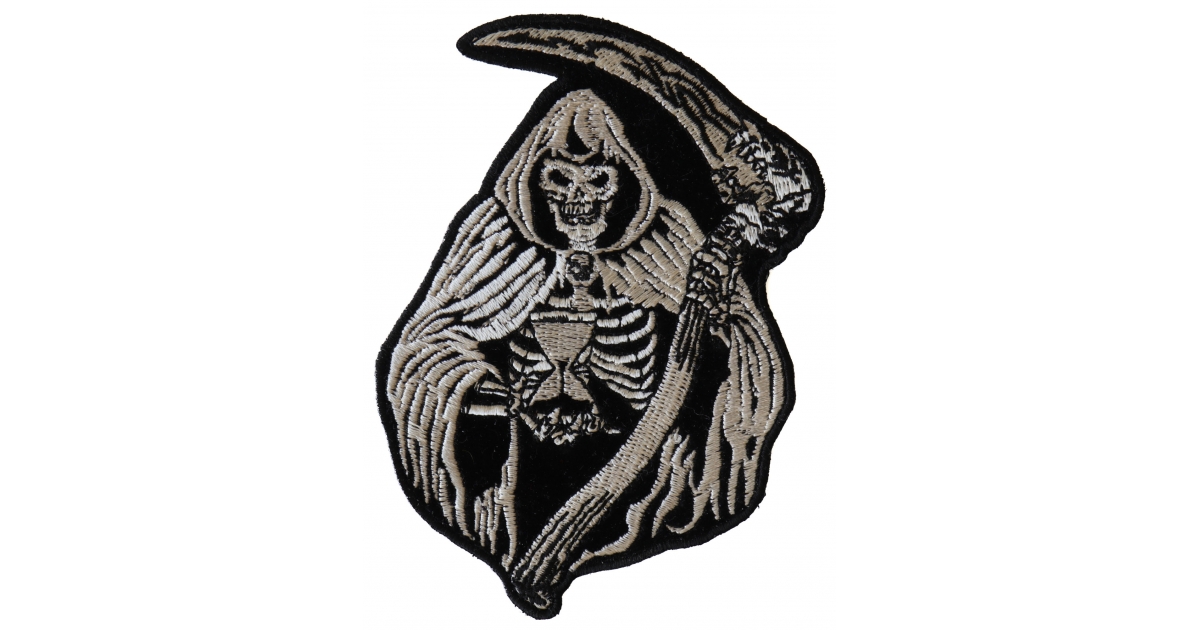 Reaper Skull Patch, Biker Skull Patches by Ivamis Patches