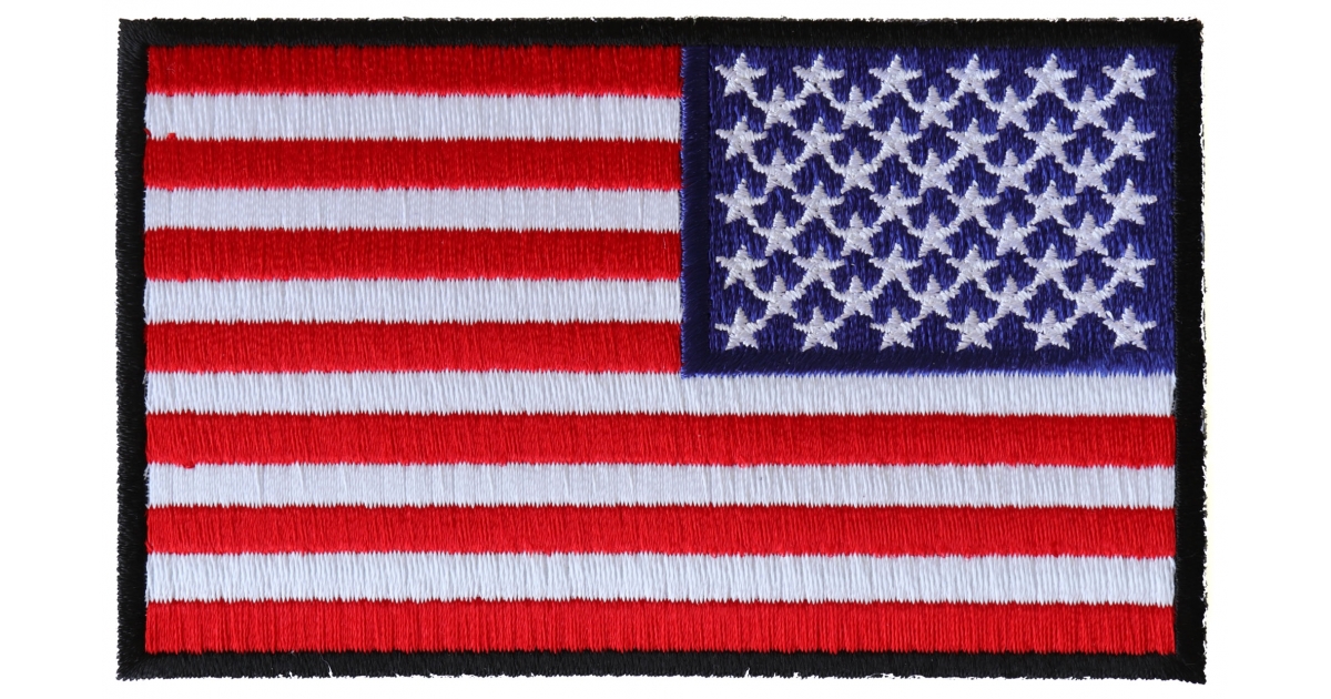 Black Border Reversed US Flag 4 Inch | Embroidered Patches by Ivamis ...