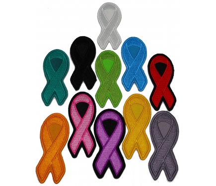 Set of 11 Colored Support Ribbon Patches by Ivamis Patches
