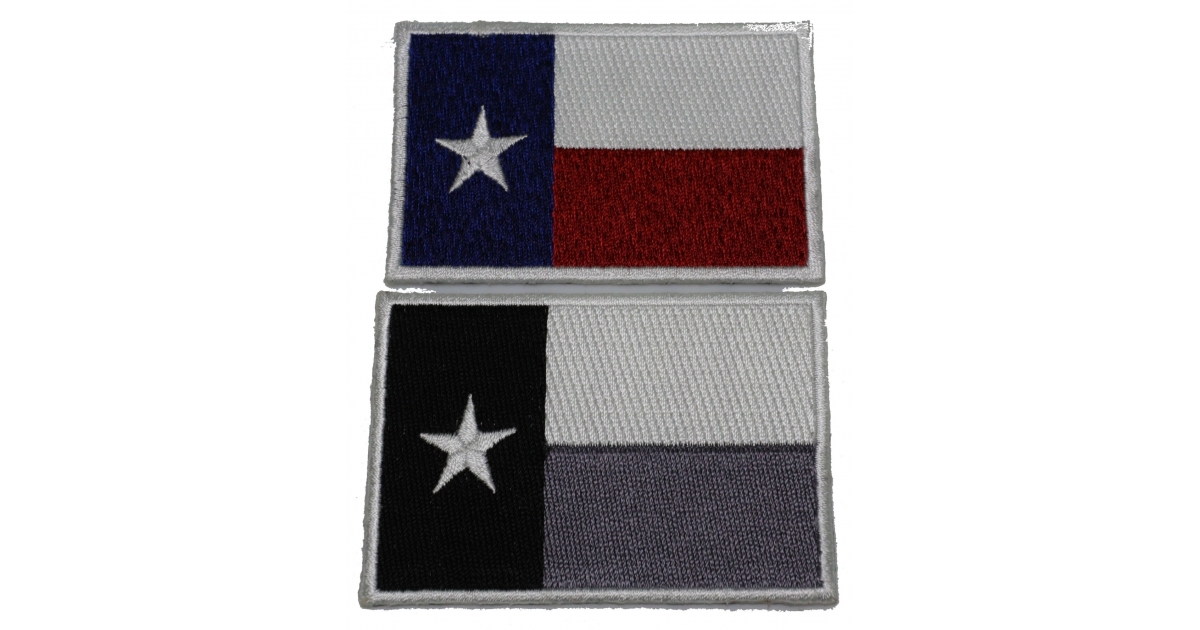 Set of 2 Texas Flag Patches Monochrome and Rusty Colors by Ivamis Patches