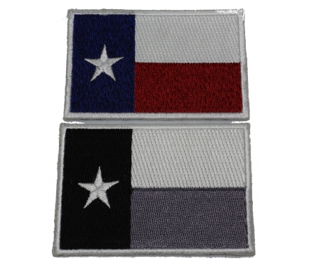 Set of 2 Texas Flag Patches Monochrome and Rusty Colors by Ivamis Patches