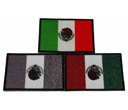 Set of 3 Mexican Flag Patches in different colors by Ivamis Patches