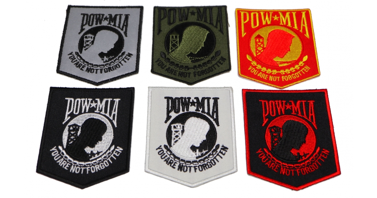 Set of 6 Different Color POW MIA Patches - Prisoners of War Missing in ...
