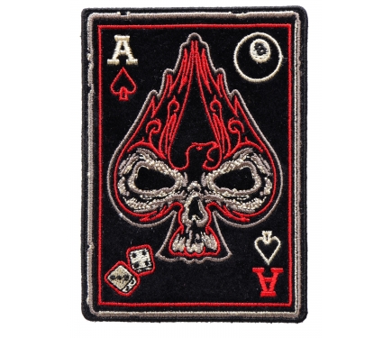 Ace Of Spades Skull Patch, Biker Skull Patches by Ivamis Patches