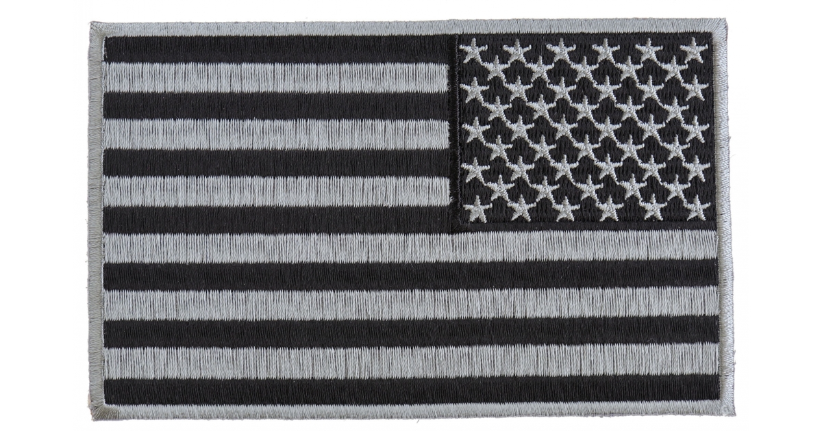 Black and Gray American REVERSED Flag Patch by Ivamis Patches