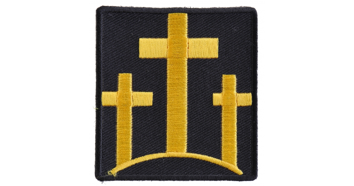 Black and Yellow Three Crosses Patch | Embroidered Patches by Ivamis ...