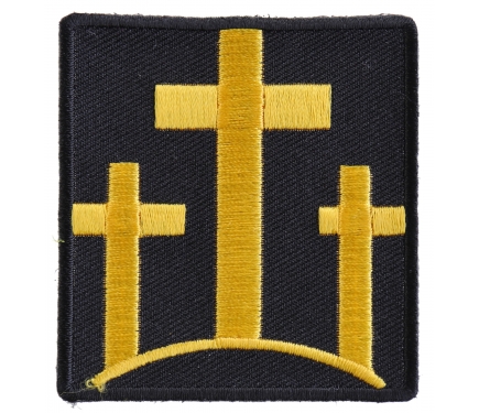 Black and Yellow Three Crosses Patch | Embroidered Patches by Ivamis ...