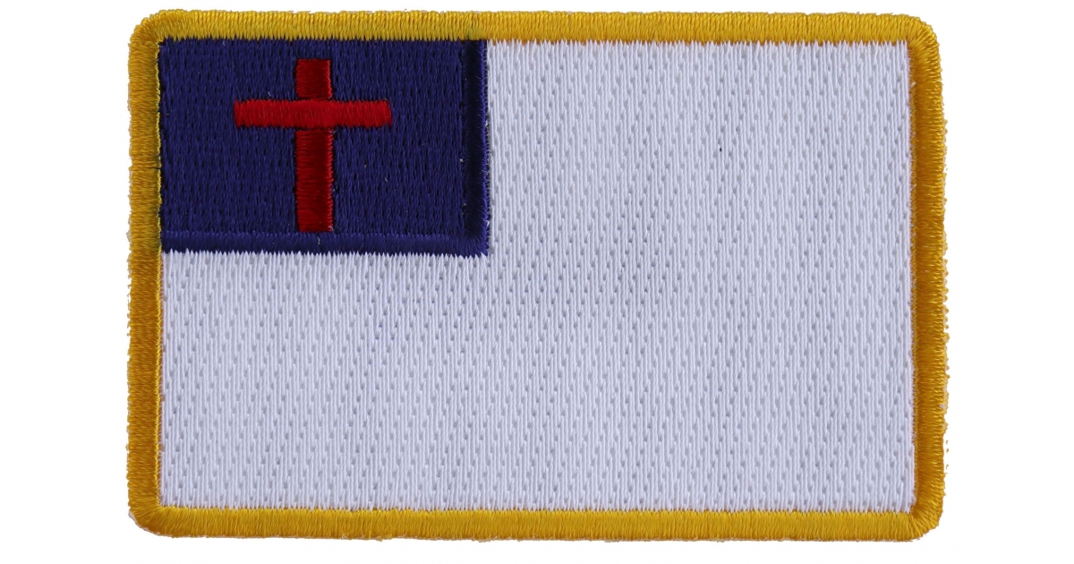 Iron On Christian Flag Small Patch | Embroidered Patches by Ivamis Patches