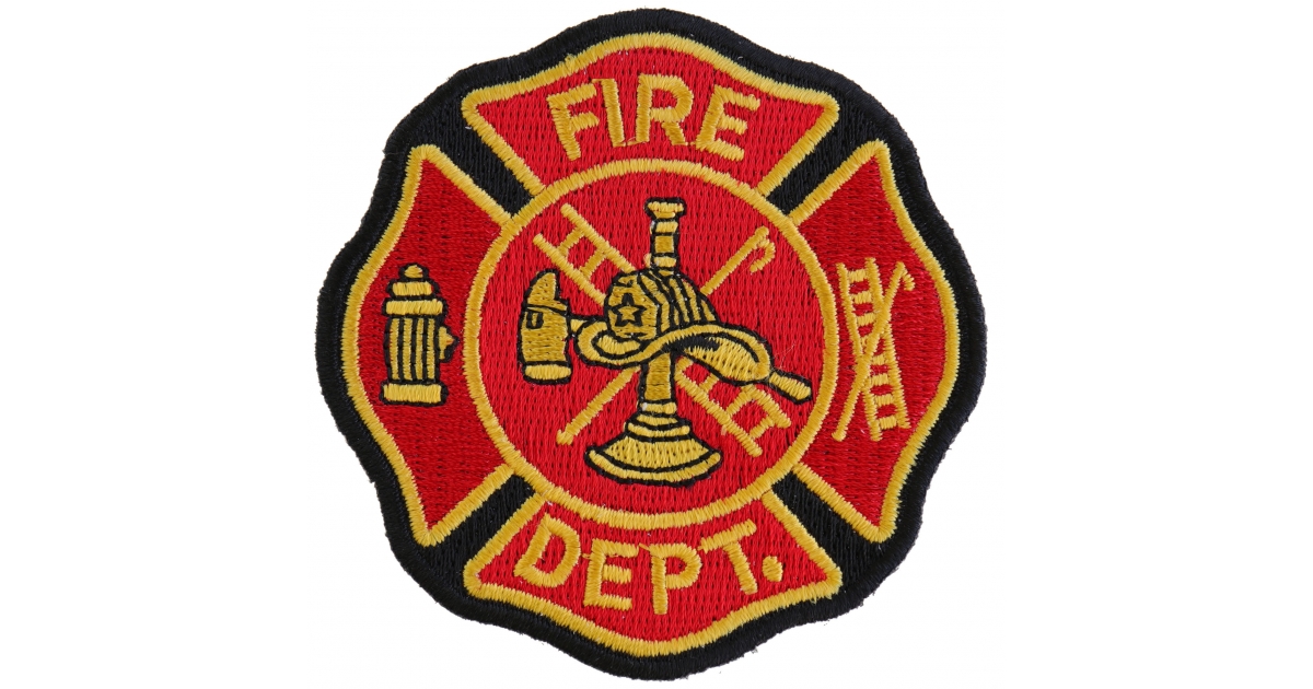 Fire Department Iron On Patch For Firemen | Embroidered Patches by ...