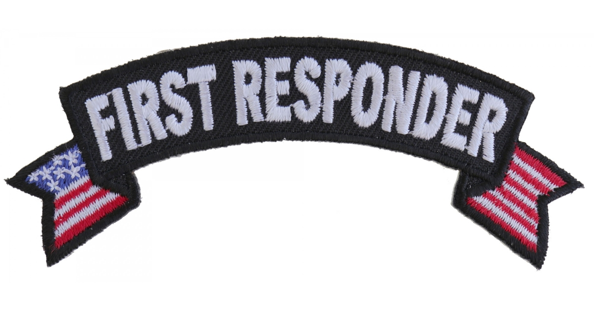 First Responder US Flag Small Rocker Patch | Embroidered Patches by ...
