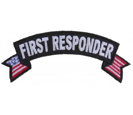 First Responder US Flag Small Rocker Patch | Embroidered Patches by ...